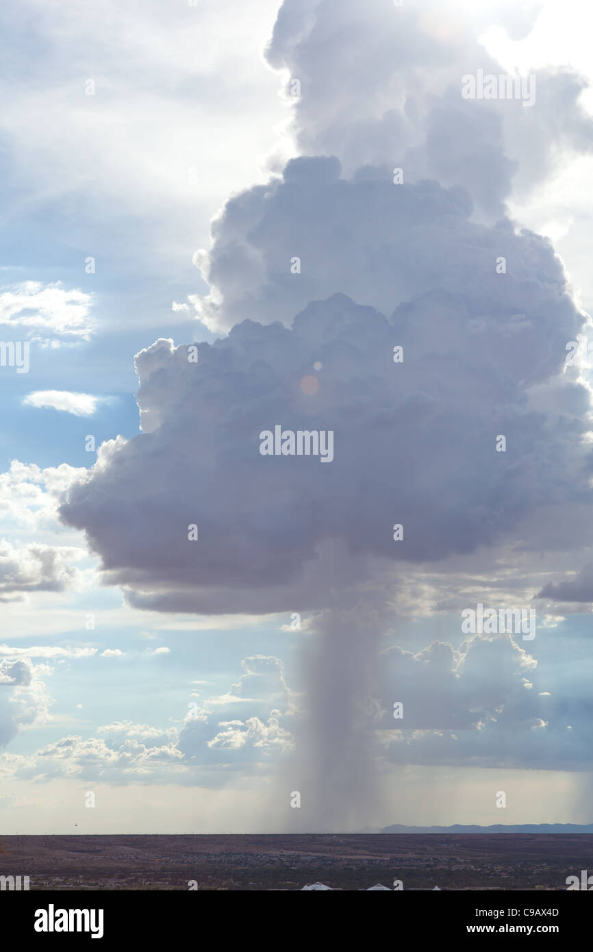 Large storm cloud with column of rain and sun above Stock Photo - Alamy