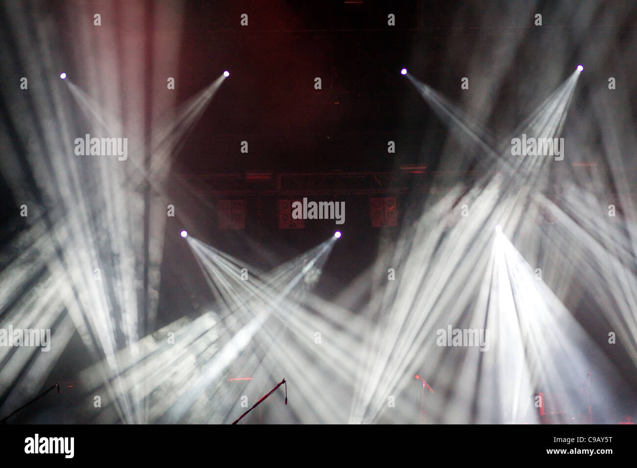 Scene light on black background Stock Photo - Alamy