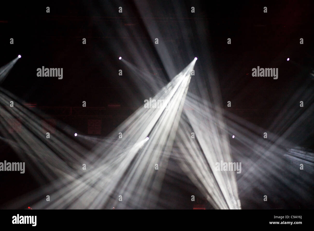 Scene light on black background Stock Photo - Alamy