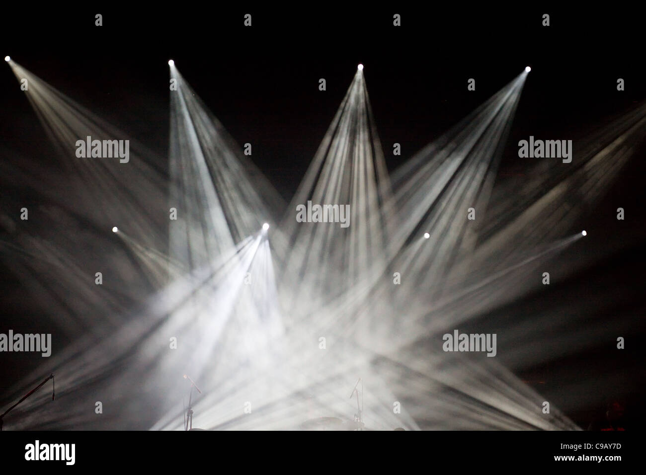 Scene light on black background Stock Photo - Alamy