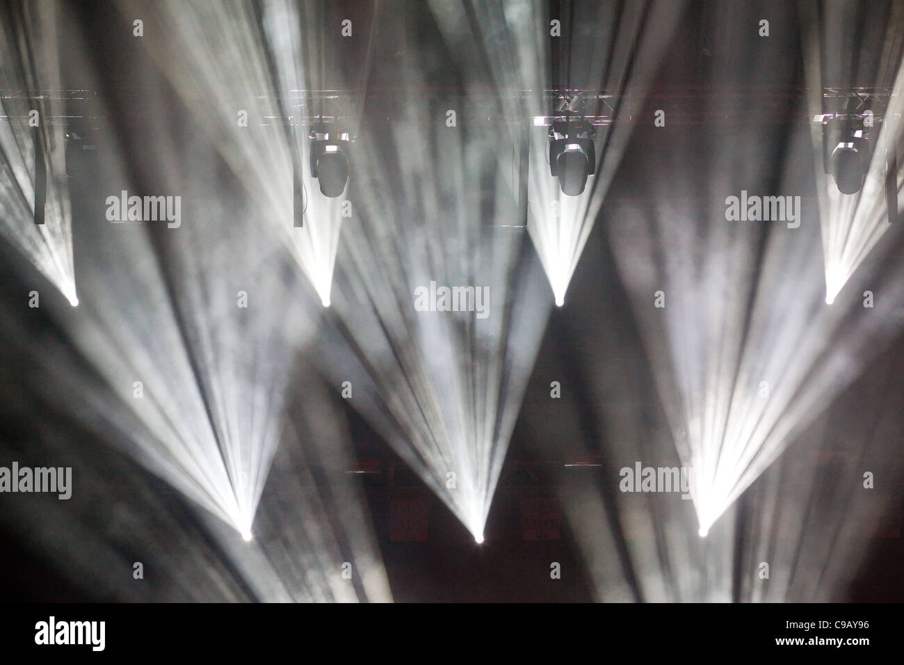 Scene light on black background Stock Photo - Alamy