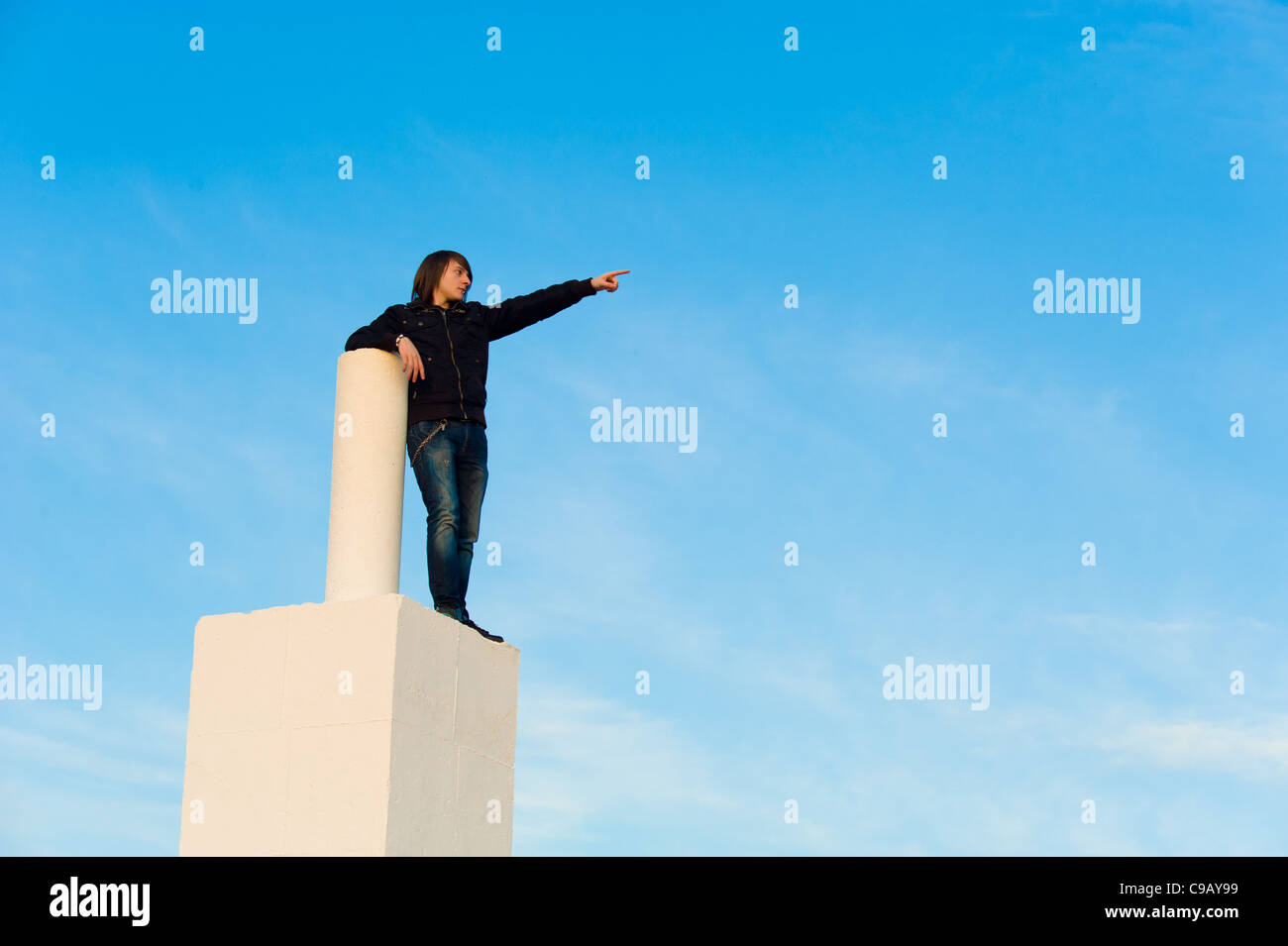Teenager high up to see what future is to bring Stock Photo - Alamy