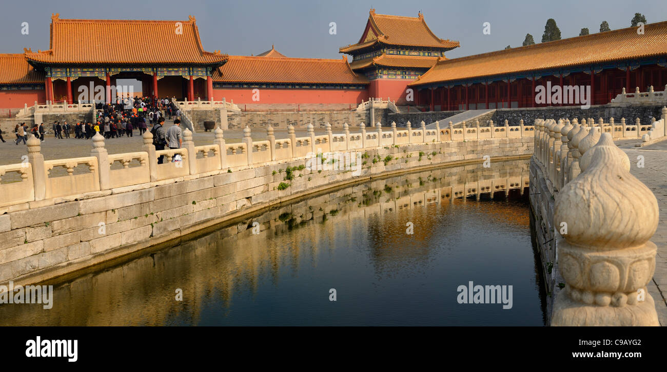 Panorama of Inner Golden Water River and Gate of Supreme harmony in the ...