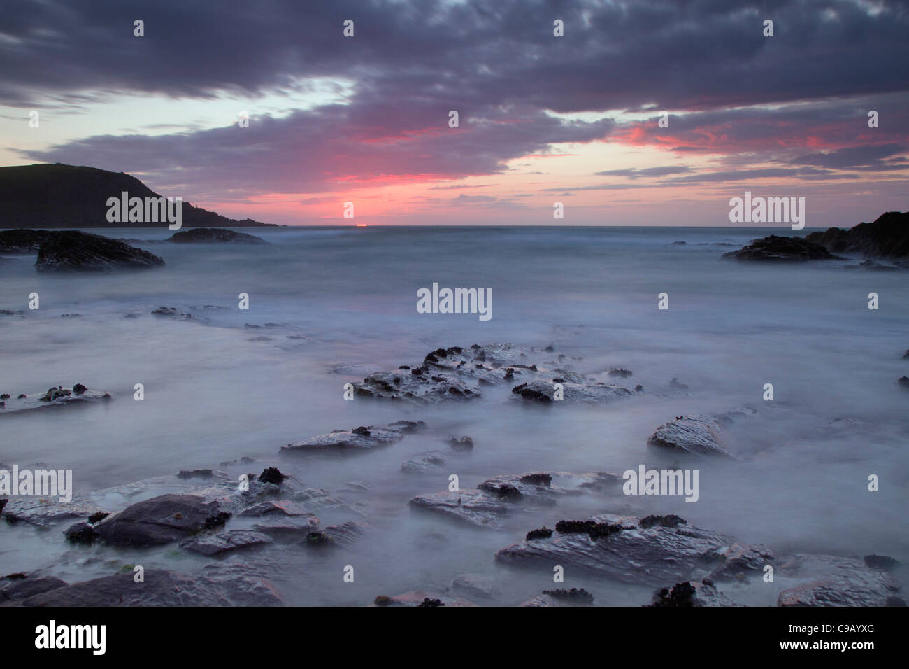 Trebetherick Point; Daymer Bay; looking towards Brea Hill; Cornwall; UK ...