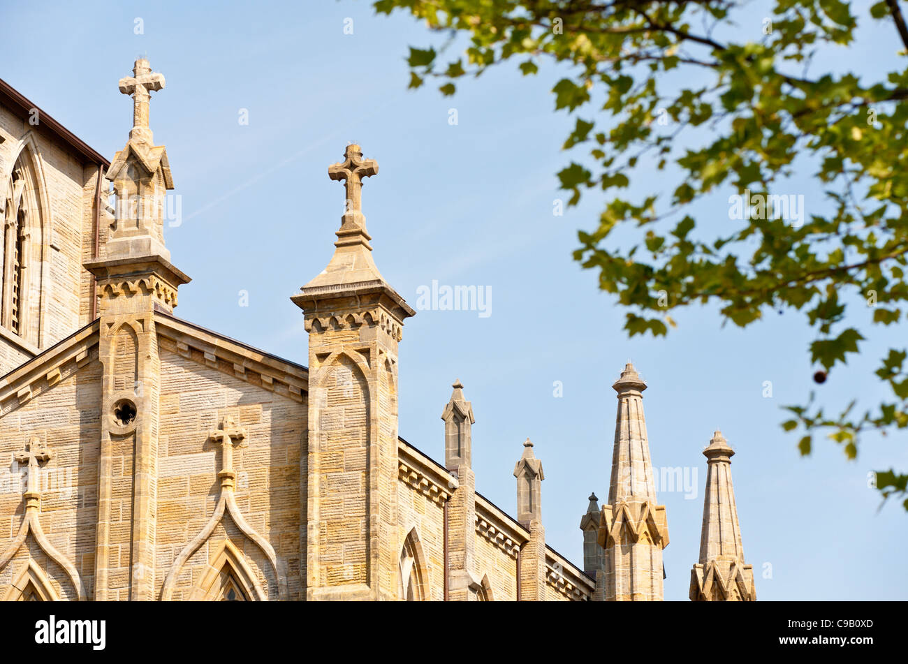 Spires of the St. Joseph Cathedral in Columbus, Ohio Stock Photo - Alamy
