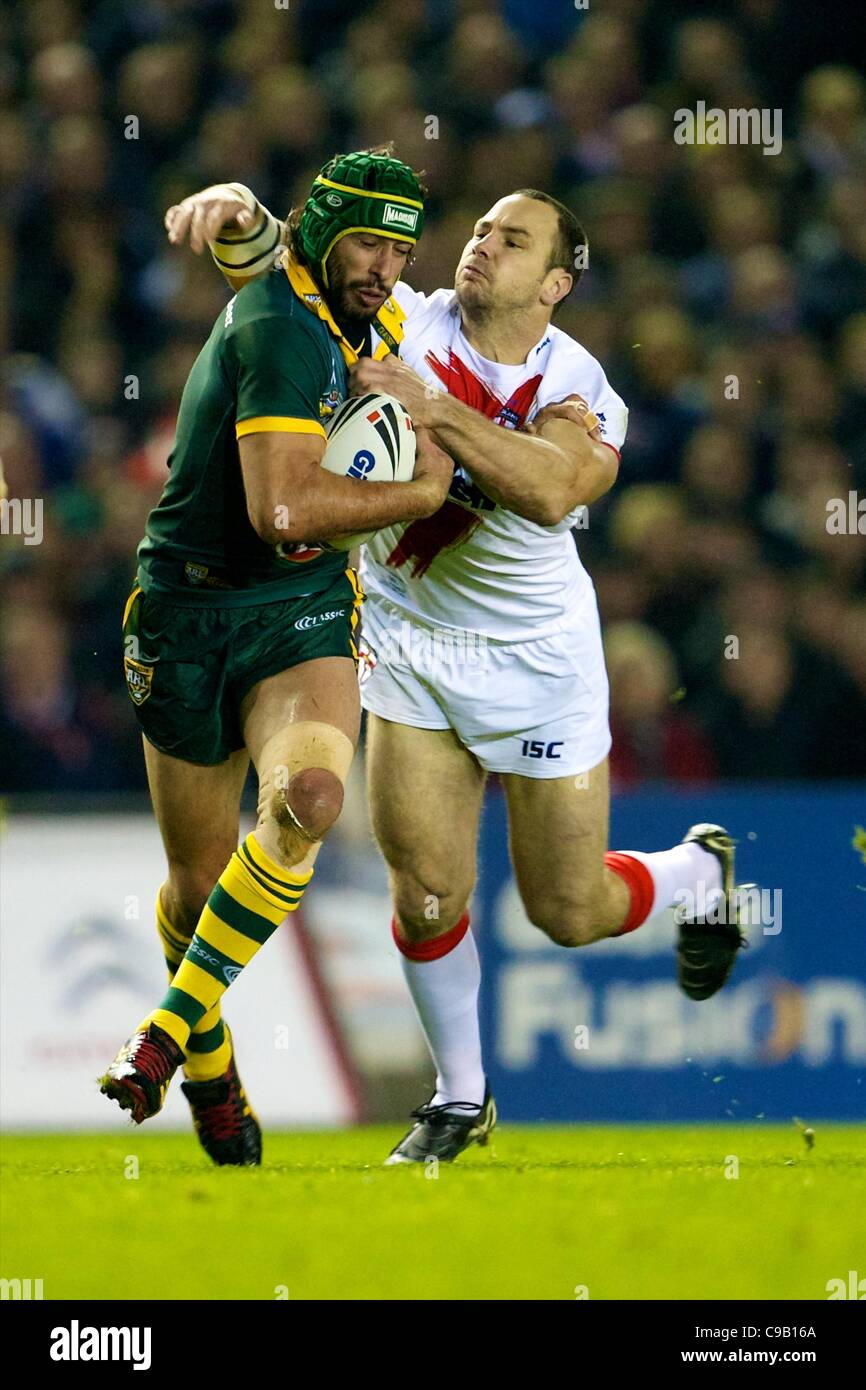 19.11.2011 Leeds, England. England Rugby League forward Adrian Morley ...