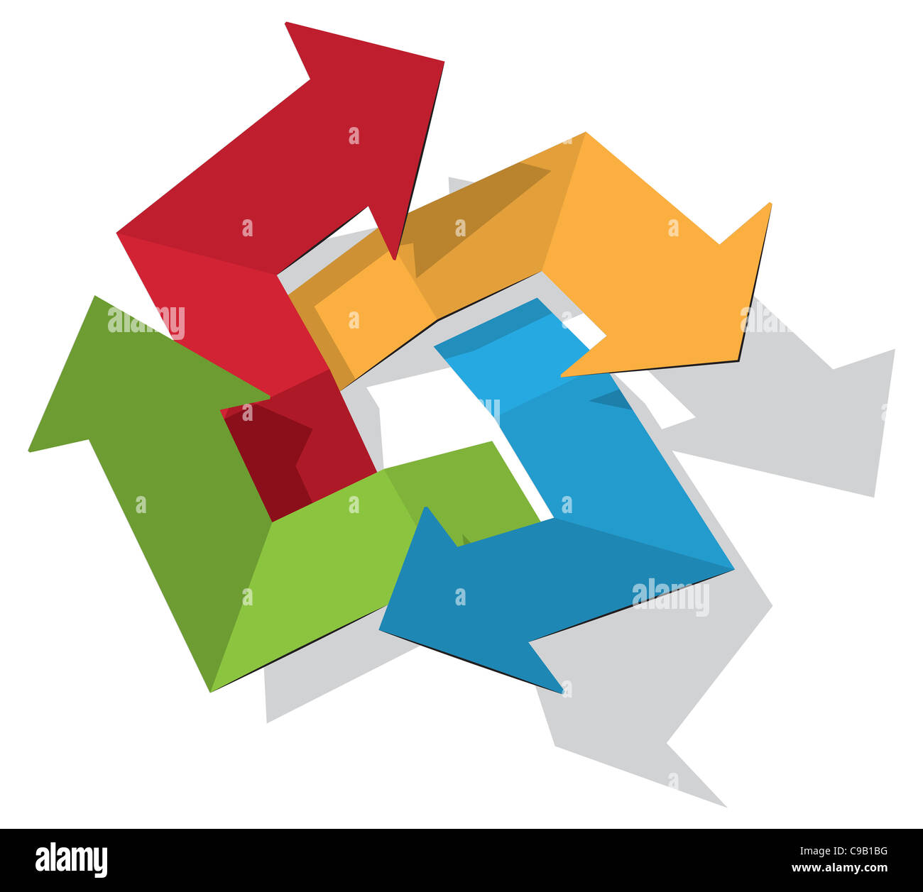 Colorful arrows rotating Stock Photo - Alamy