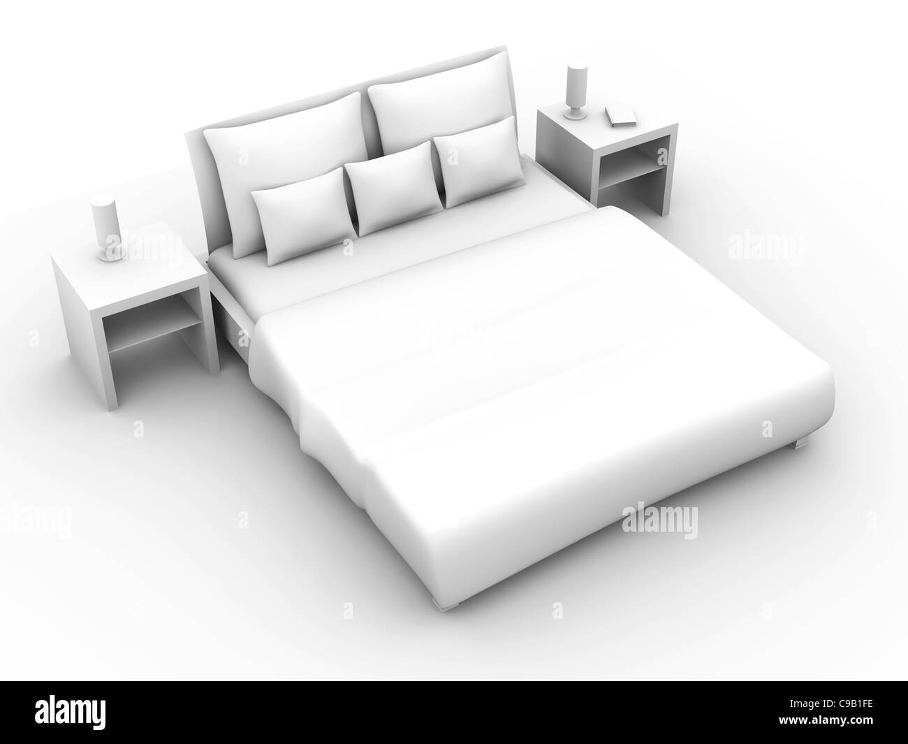 Bedroom with furniture and bed Cut Out Stock Images & Pictures - Alamy