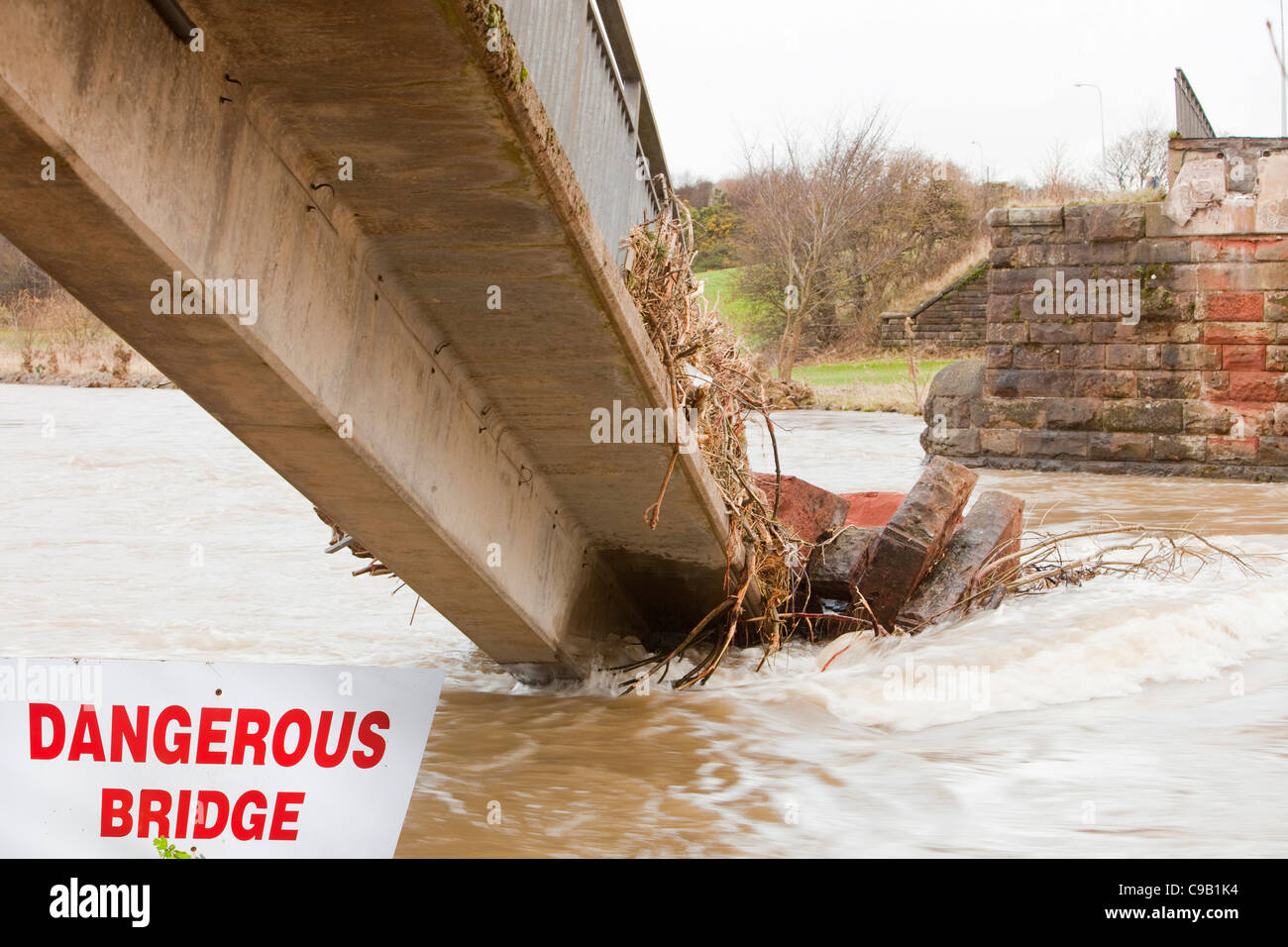 a footbridge over the River Derwent in Workington is one of many that ...