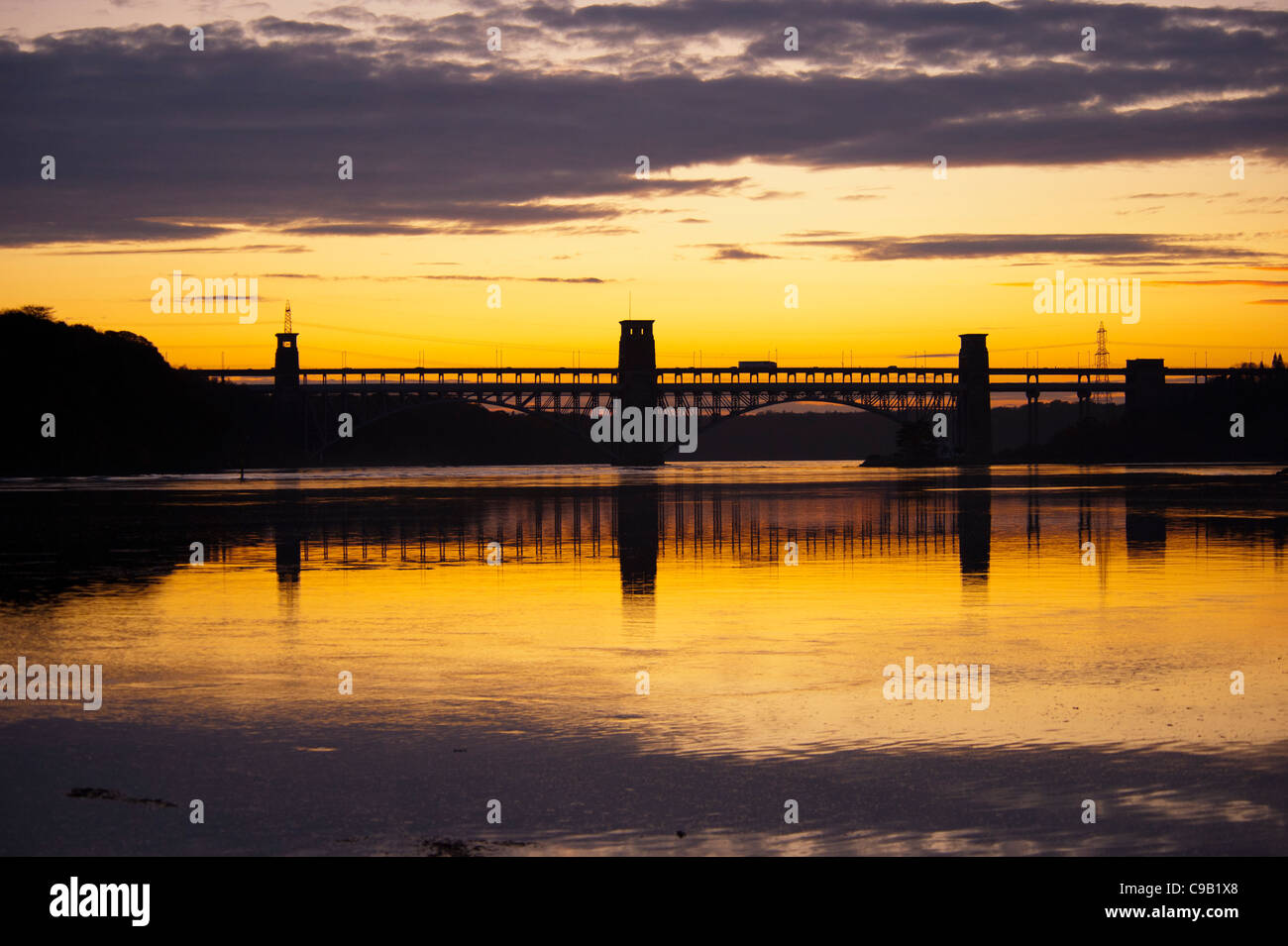 Britannia Bridge one of two bridges joining Anglesey with the mainland ...