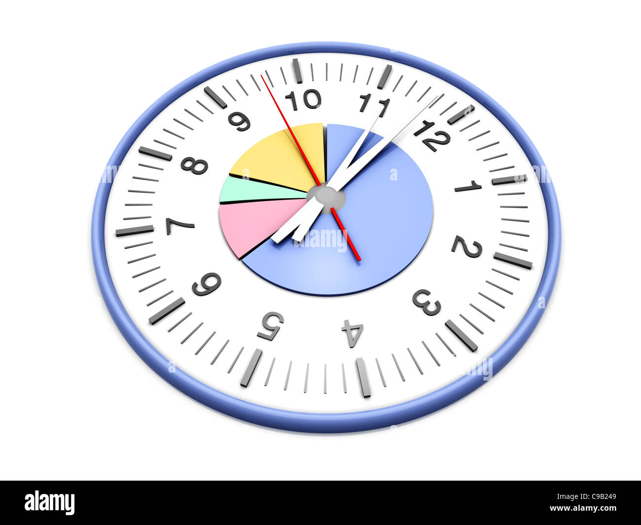 A pie graph in a clock Stock Photo - Alamy
