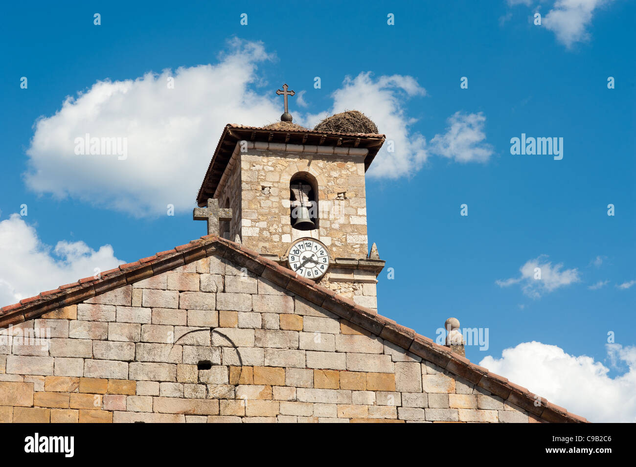 Detail take, pediment and tower of a romanesque church Stock Photo - Alamy