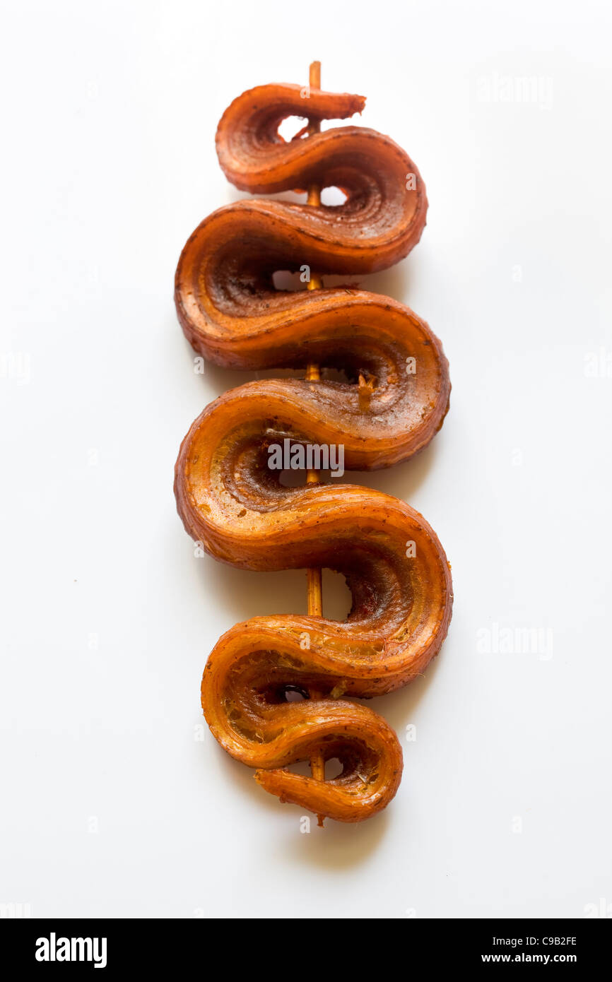 Cooked Snake Kebab sold in Cambodia - An example of the strange or ...