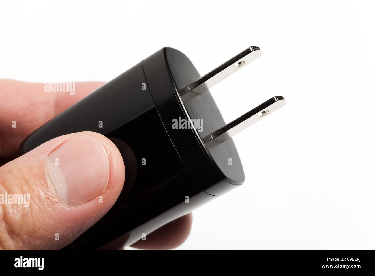 black Electric Plug close up Stock Photo - Alamy