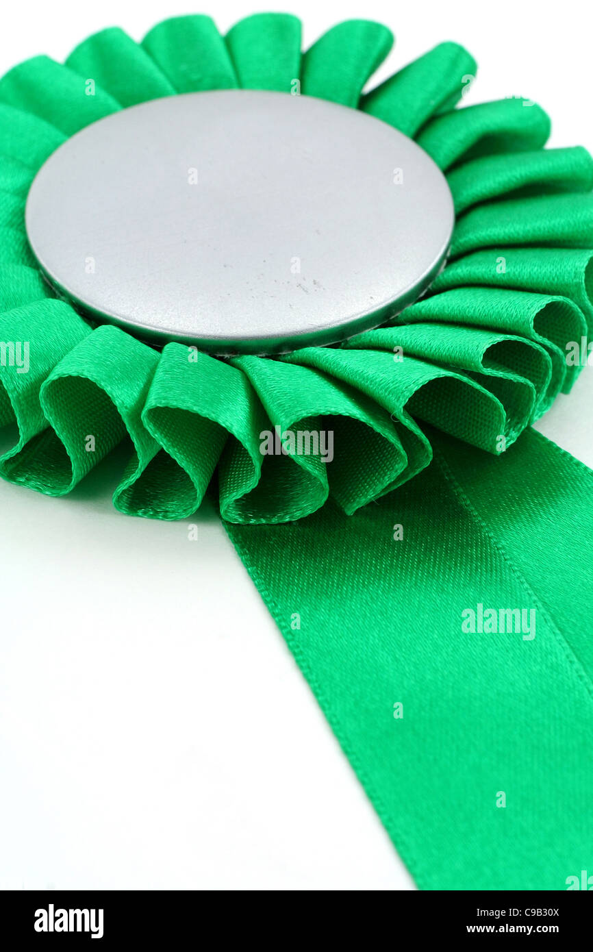 Green award ribbons badge white hi-res stock photography and images - Alamy