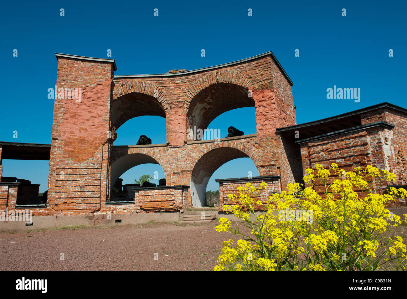 Ruins of old Russian Bomarsund fortress on Åland islands in Finland ...