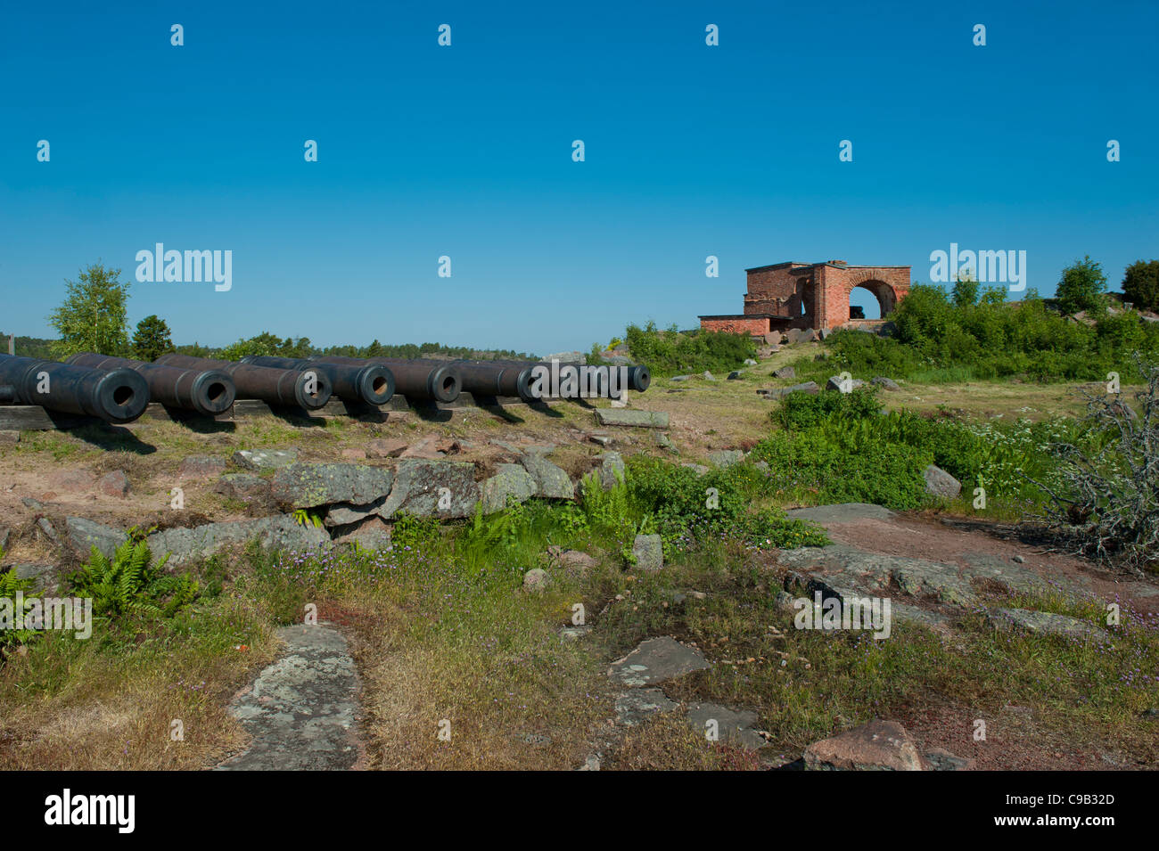 Ruins of old Russian Bomarsund fortress on Åland islands in Finland ...