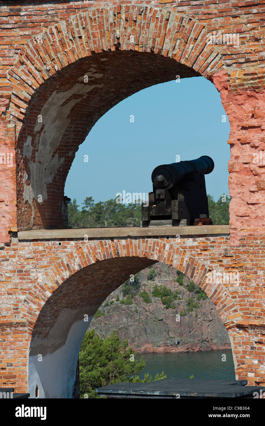 Ruins of old Russian Bomarsund fortress on Åland islands in Finland ...