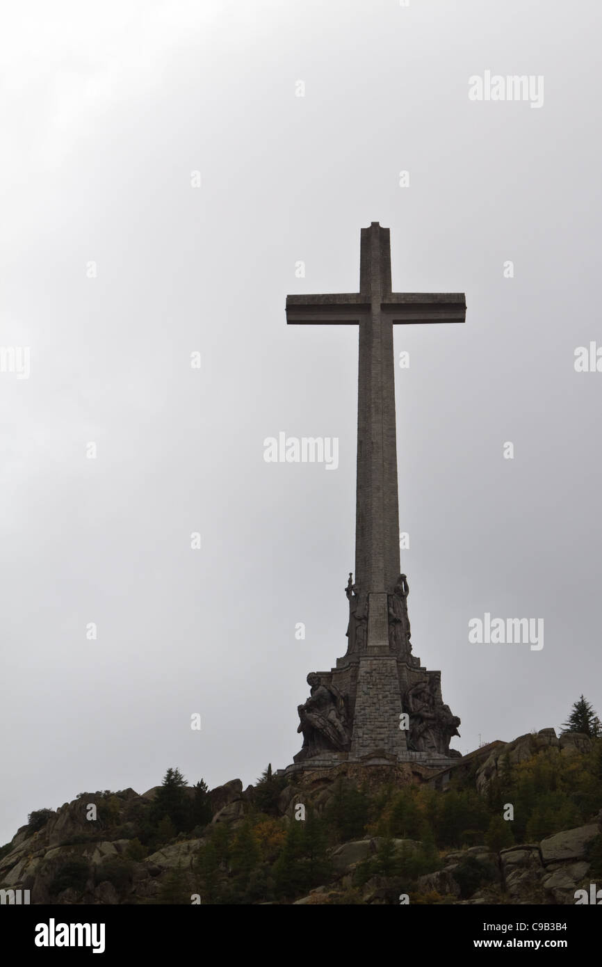 A large cross marking the top of the valley of the fallen with General ...