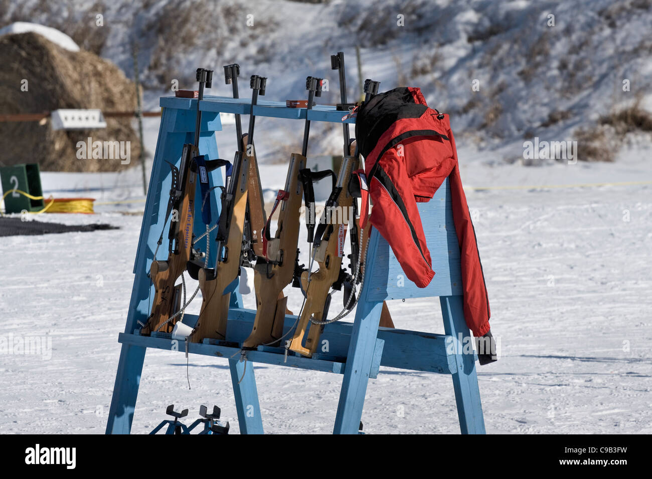 Biathlon competition near North Battleford, Saskatchewan, Canada Stock ...