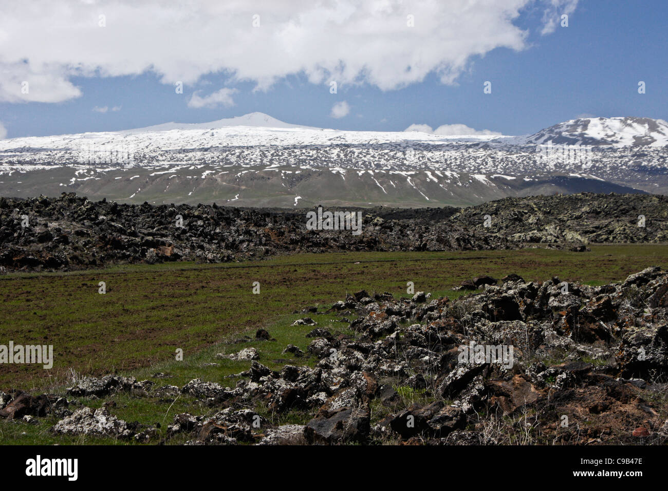 Volcanic mountains and lava flow, Eastern Anatolia, Turkey Stock Photo ...