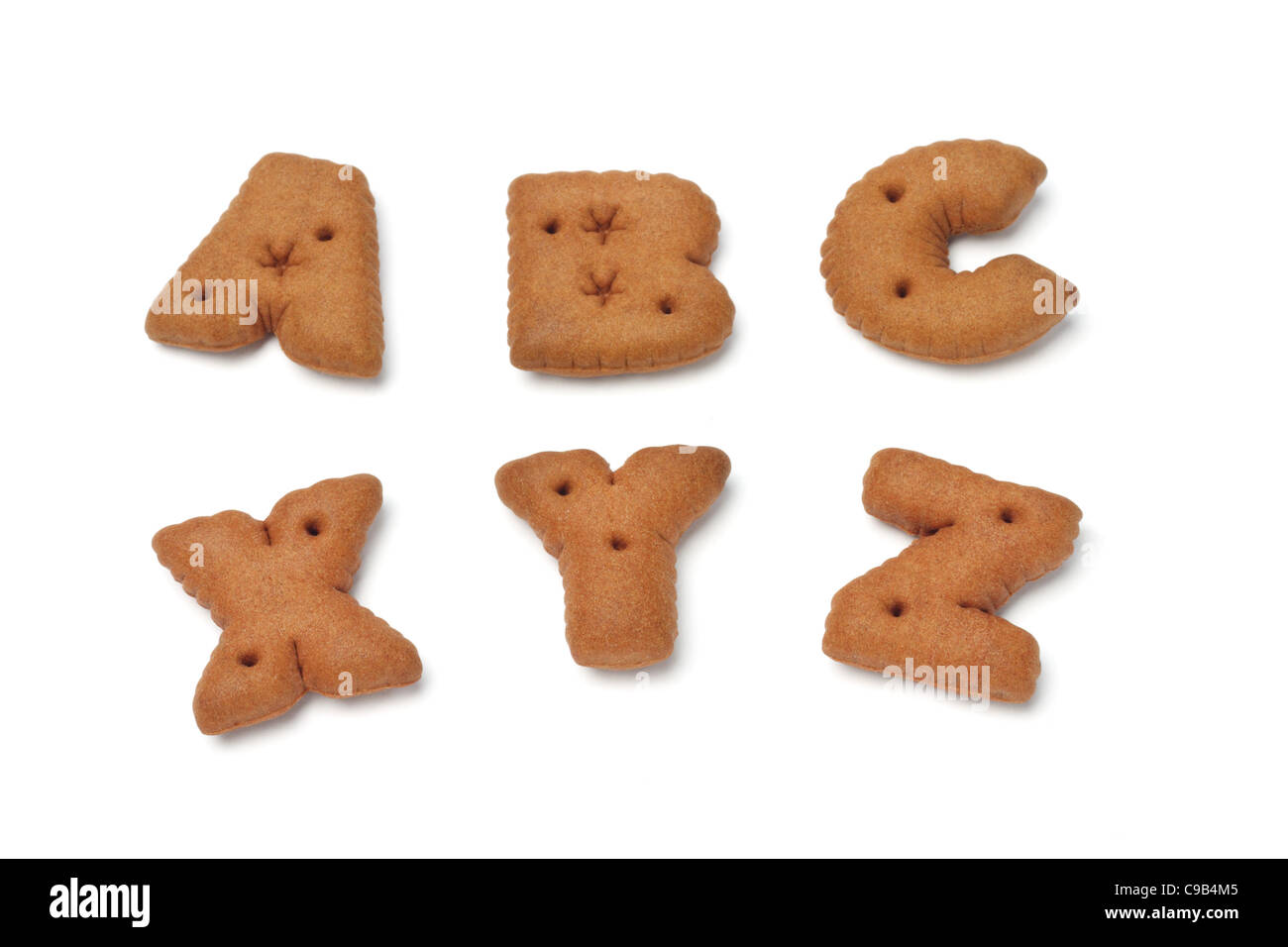 ABC XYZ alphabet chocolate cookies on white background Stock Photo - Alamy