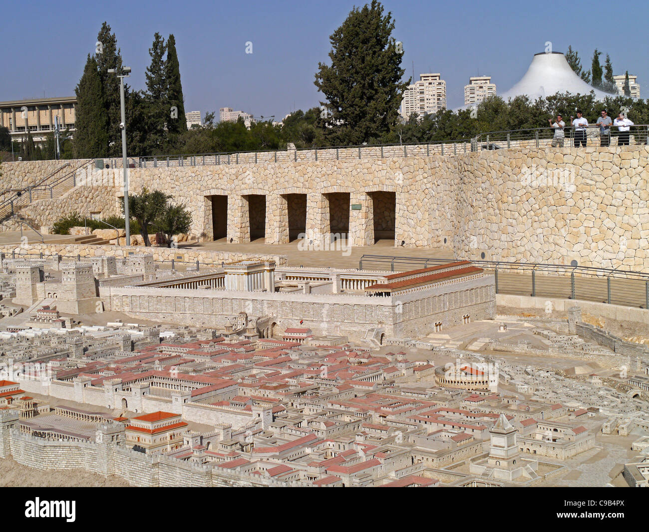 Israel Museum, model of Ancient Jerusalem, with Knesset and Shrine of ...