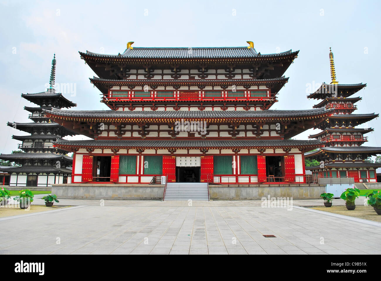 Front view of majestic Yakushiji temple in Nara, Japan Stock Photo - Alamy