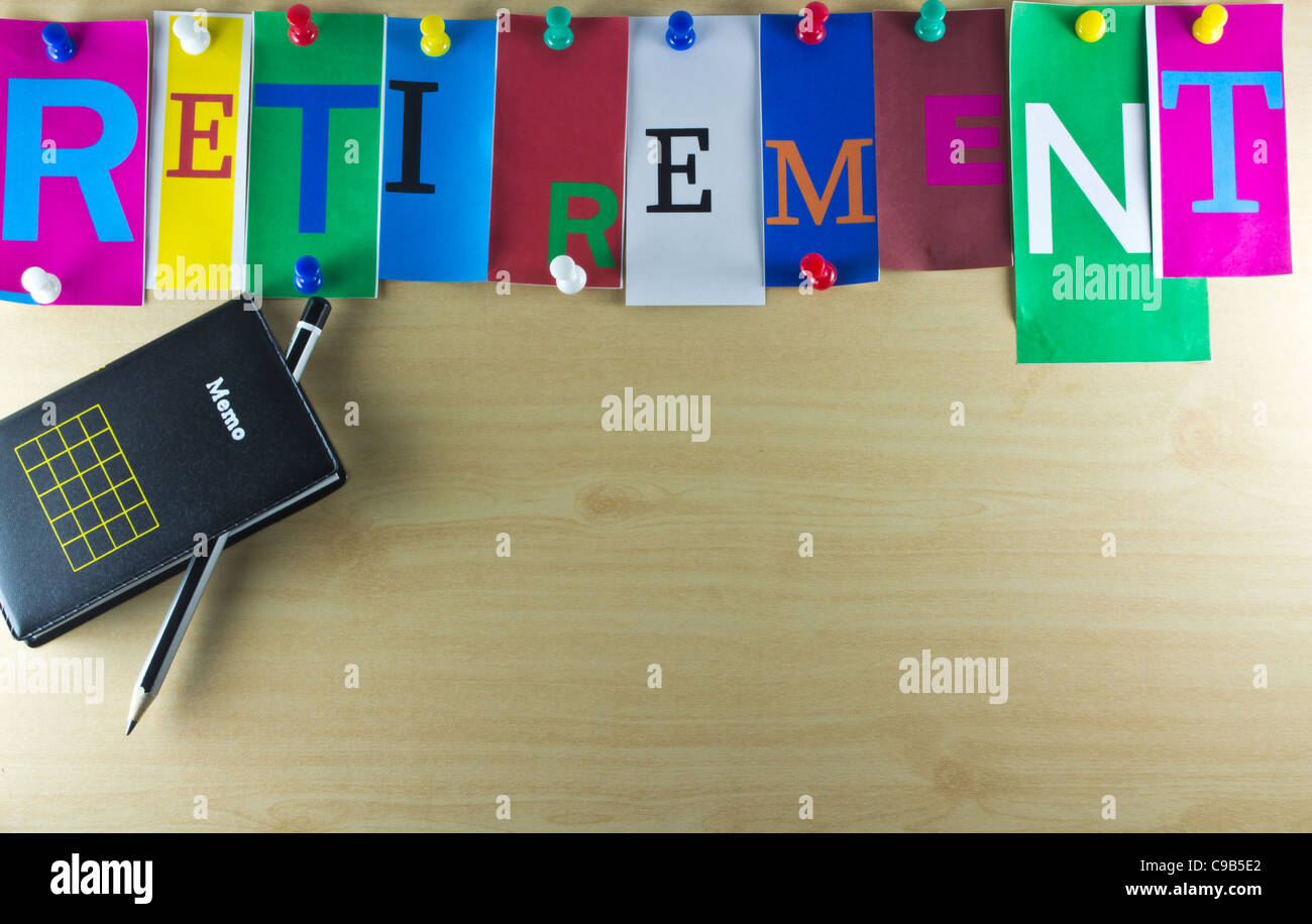 Retirement plan with colorful design Stock Photo - Alamy