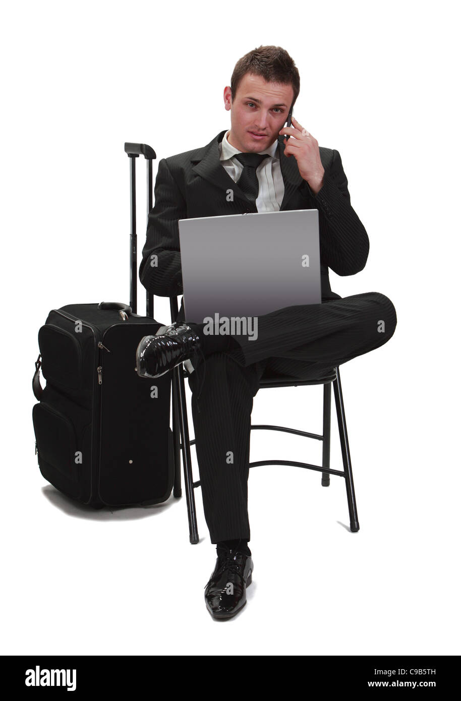 Traveler man phone mobile Cut Out Stock Images & Pictures - Alamy