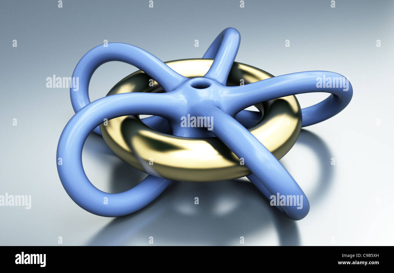 Abstract geometric shape of a toroid and a spiral winding Stock Photo ...