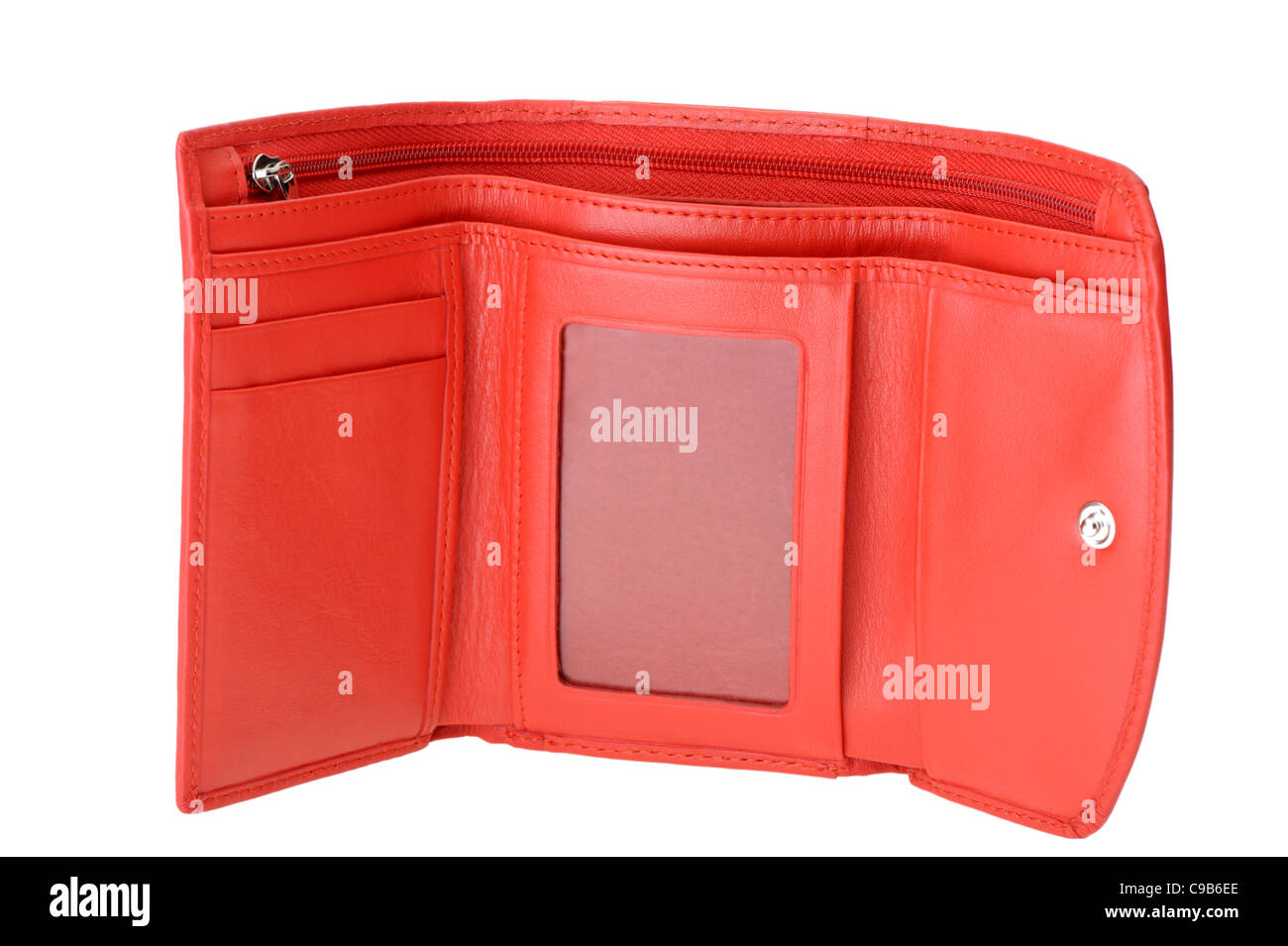 Open empty wallet. It is isolated on a white background Stock Photo - Alamy