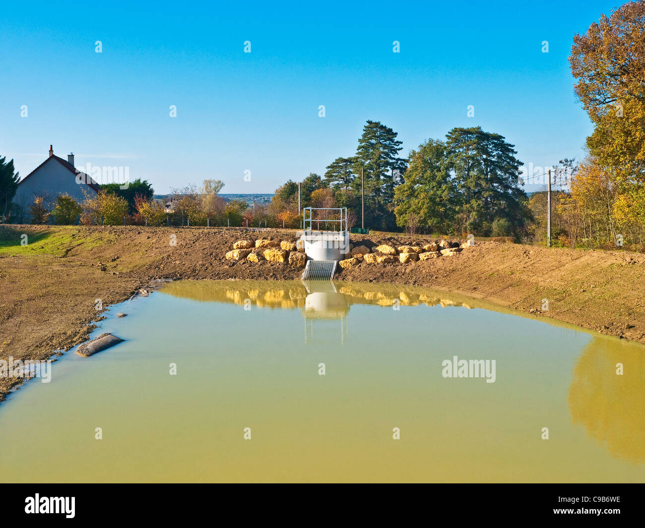 Newly constructed ground-water drainage system - France Stock Photo - Alamy