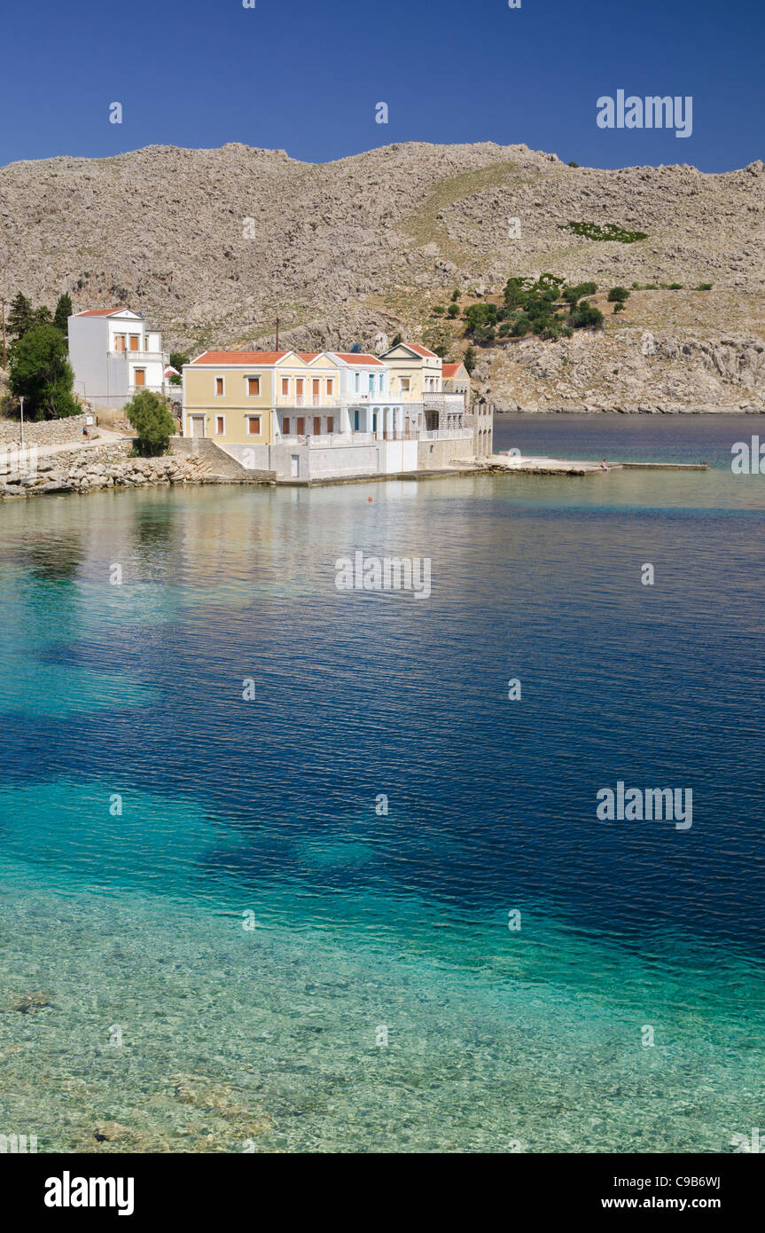 Symi Island coastal views from the road to Emborios, Greece Stock Photo ...