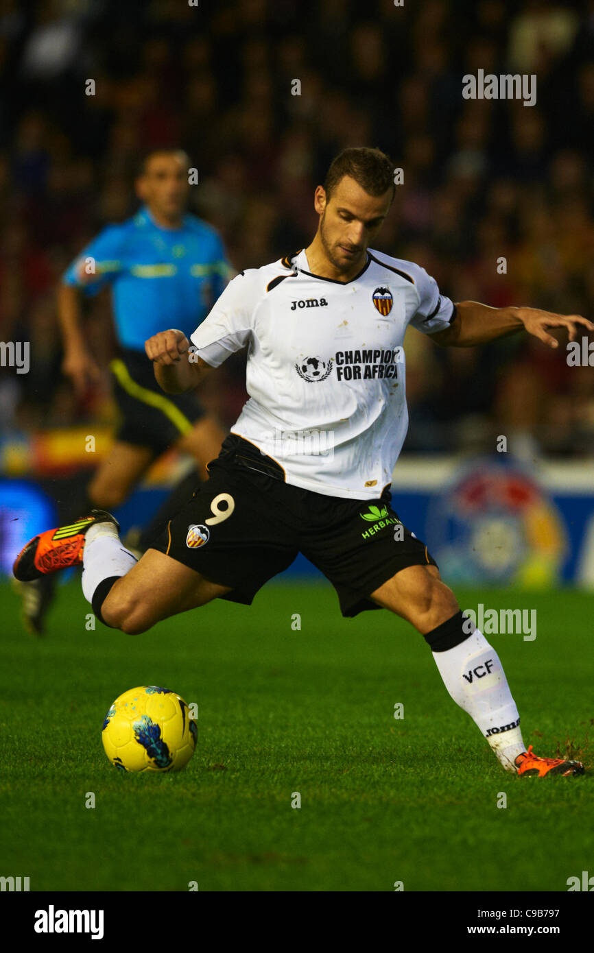 19.11.2011 Valencia, Spain. Roberto Soldado of Valencia CF during the ...