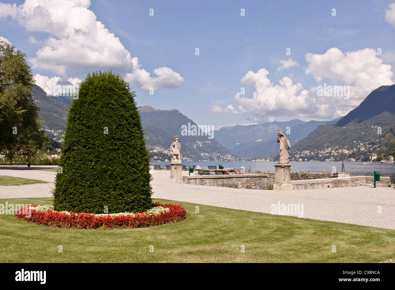Garden of Villa Olmo by lake Como, Como, Lombardy, Italy Stock Photo ...