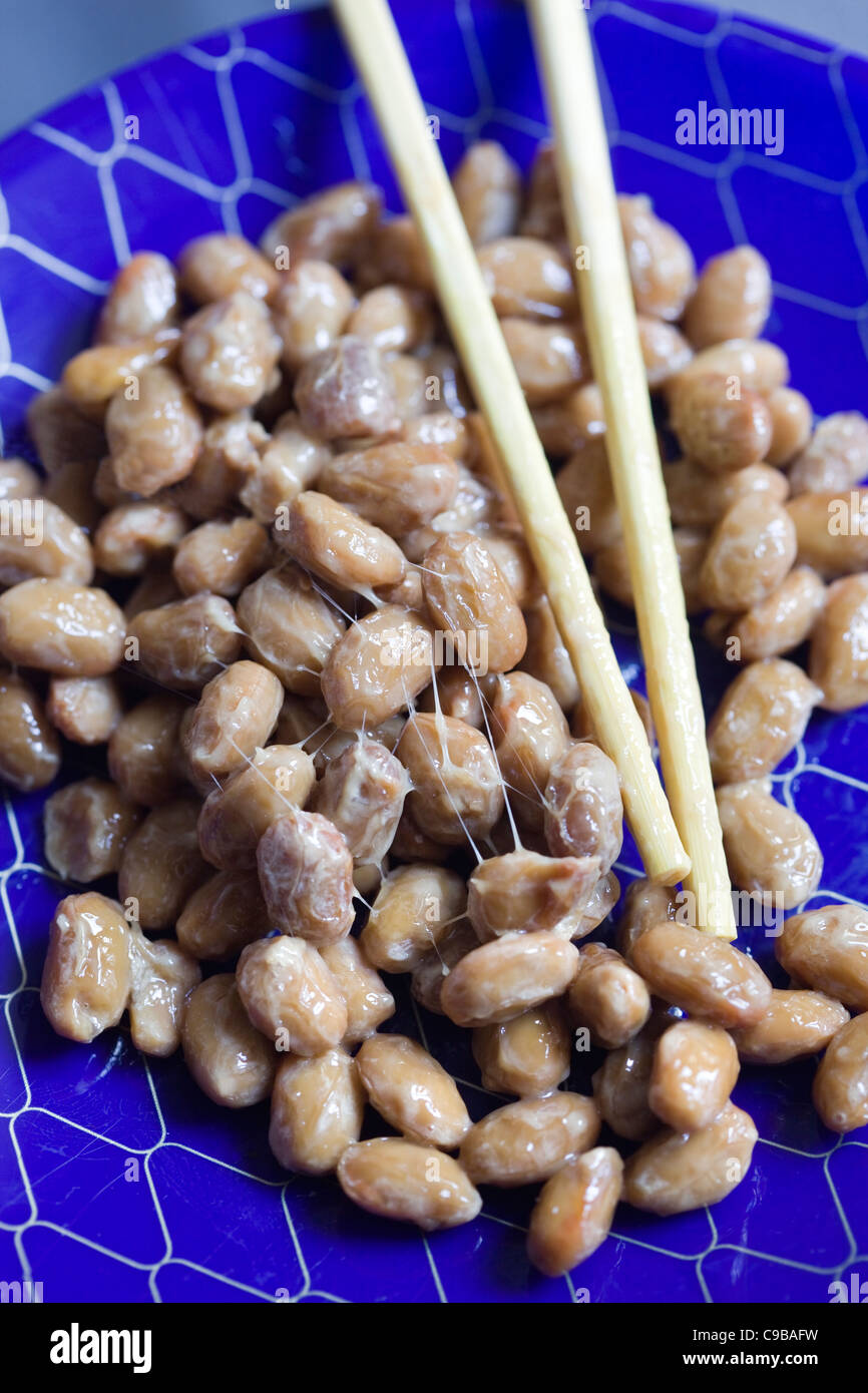 Natto or Fermented Soybeans - a Japanese delicacy - An example of the ...