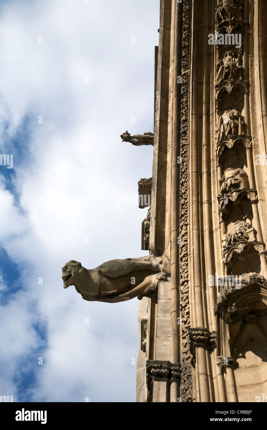 two ancient gargoyles at the front of lyon cathedral Stock Photo - Alamy
