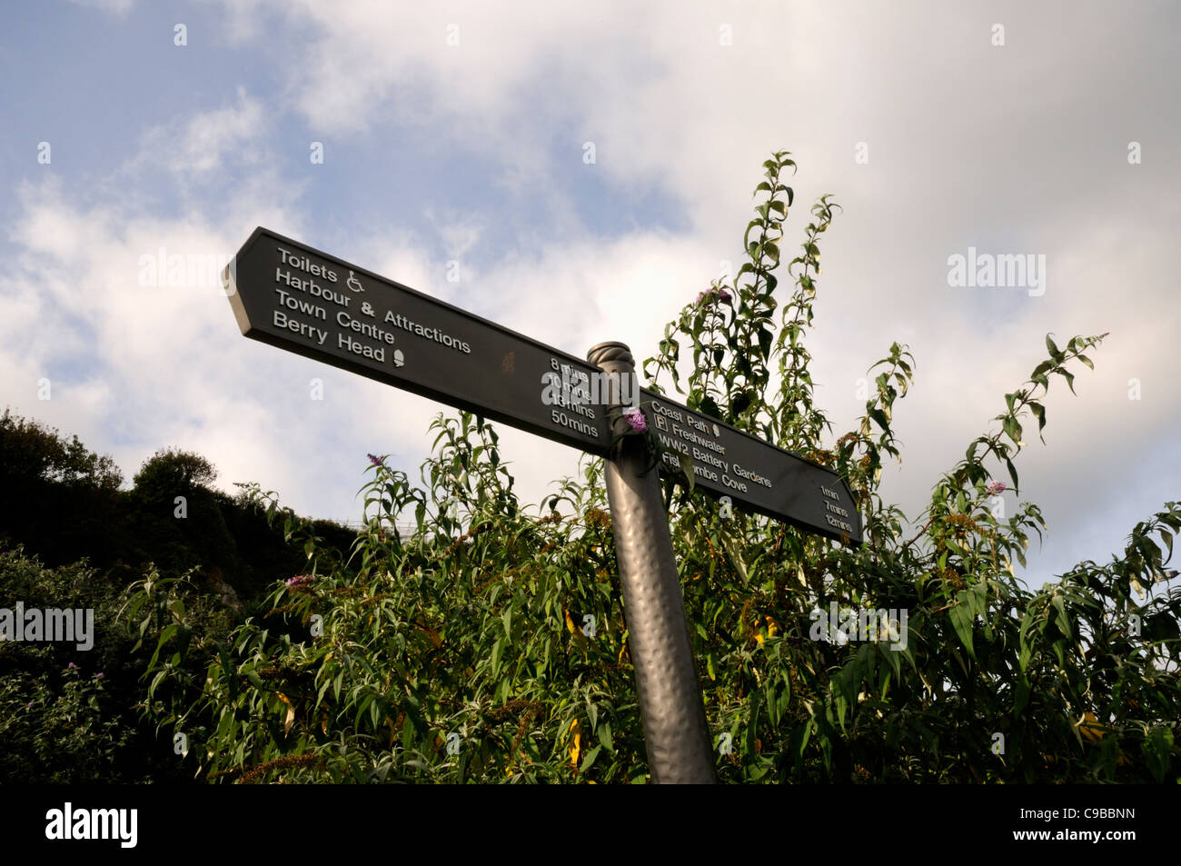 Close-up of Signpost at Brixham, Devon, England Stock Photo - Alamy