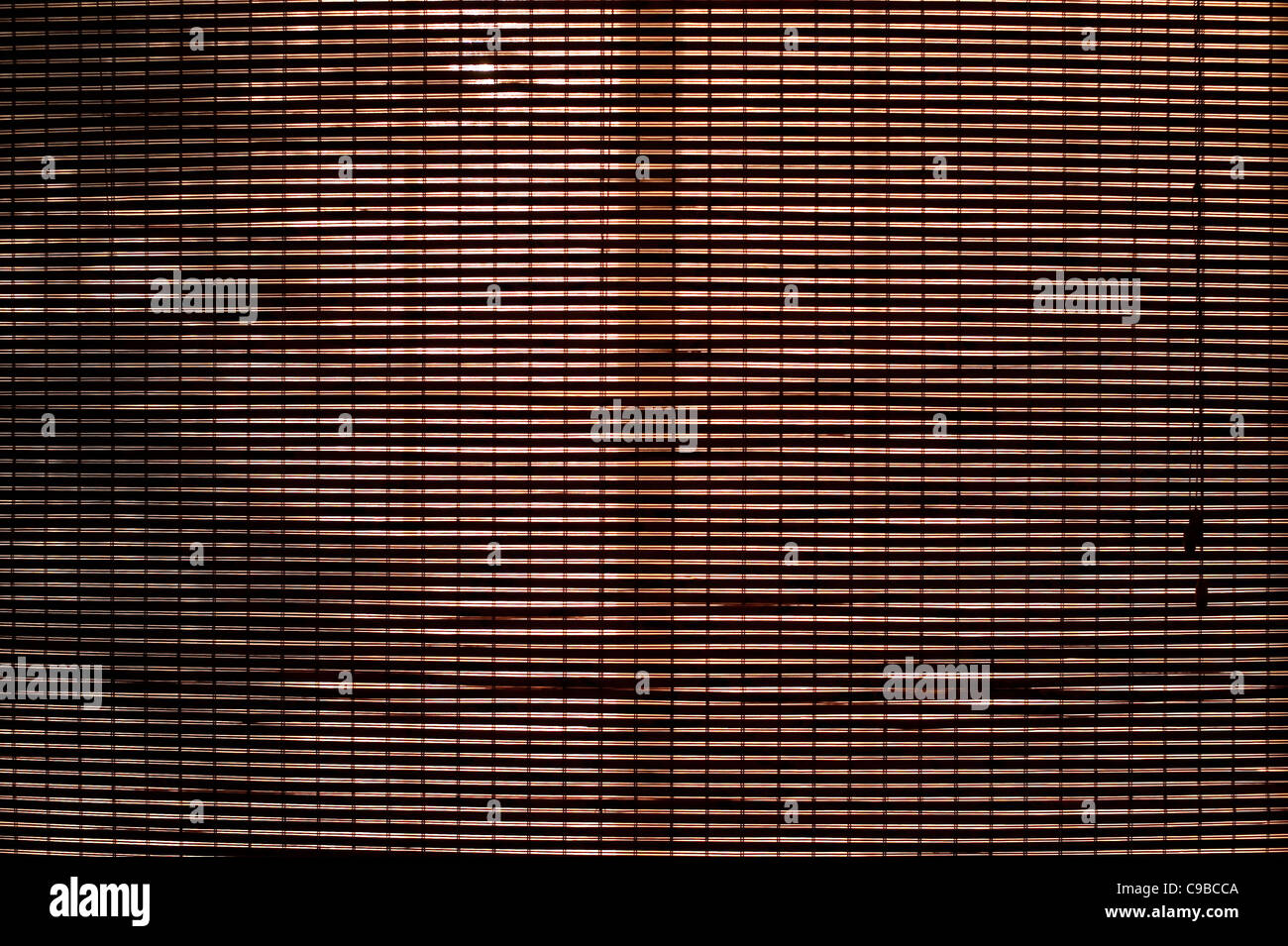 Back lit window bamboo blinds closed Stock Photo - Alamy