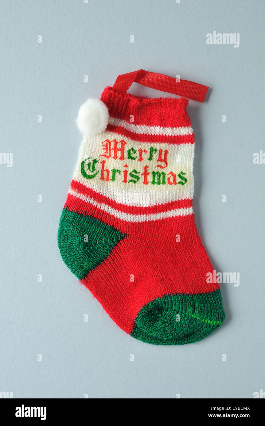 Santa Claus sock Stock Photo - Alamy