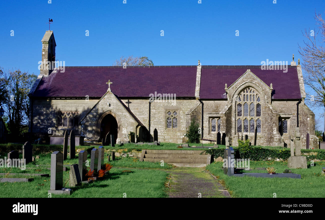 Llangadwaladr (St. Cadwaladr) Church, Anglesey, an ancient church , a ...