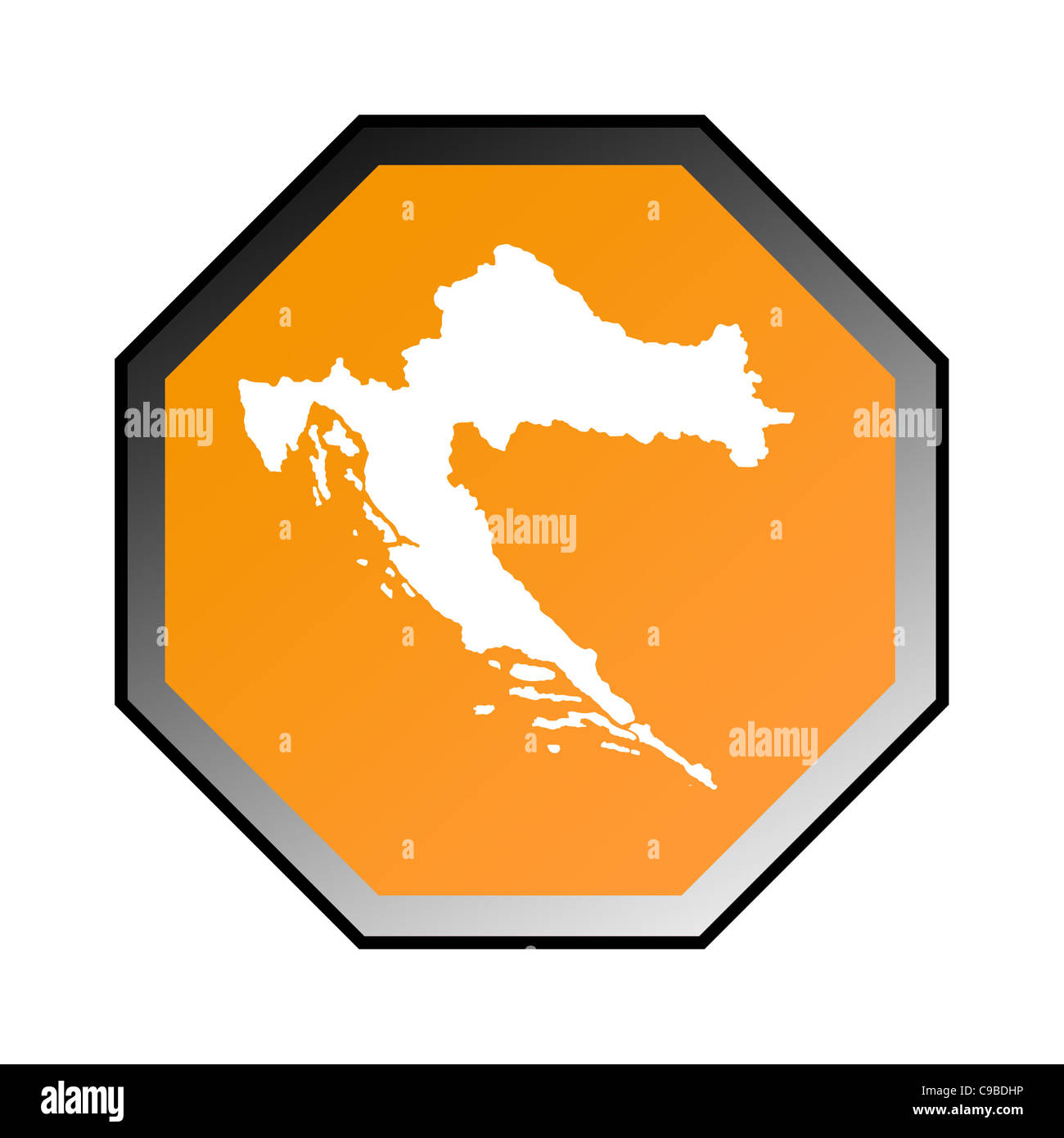 Croatia road sign isolated on a white background Stock Photo - Alamy