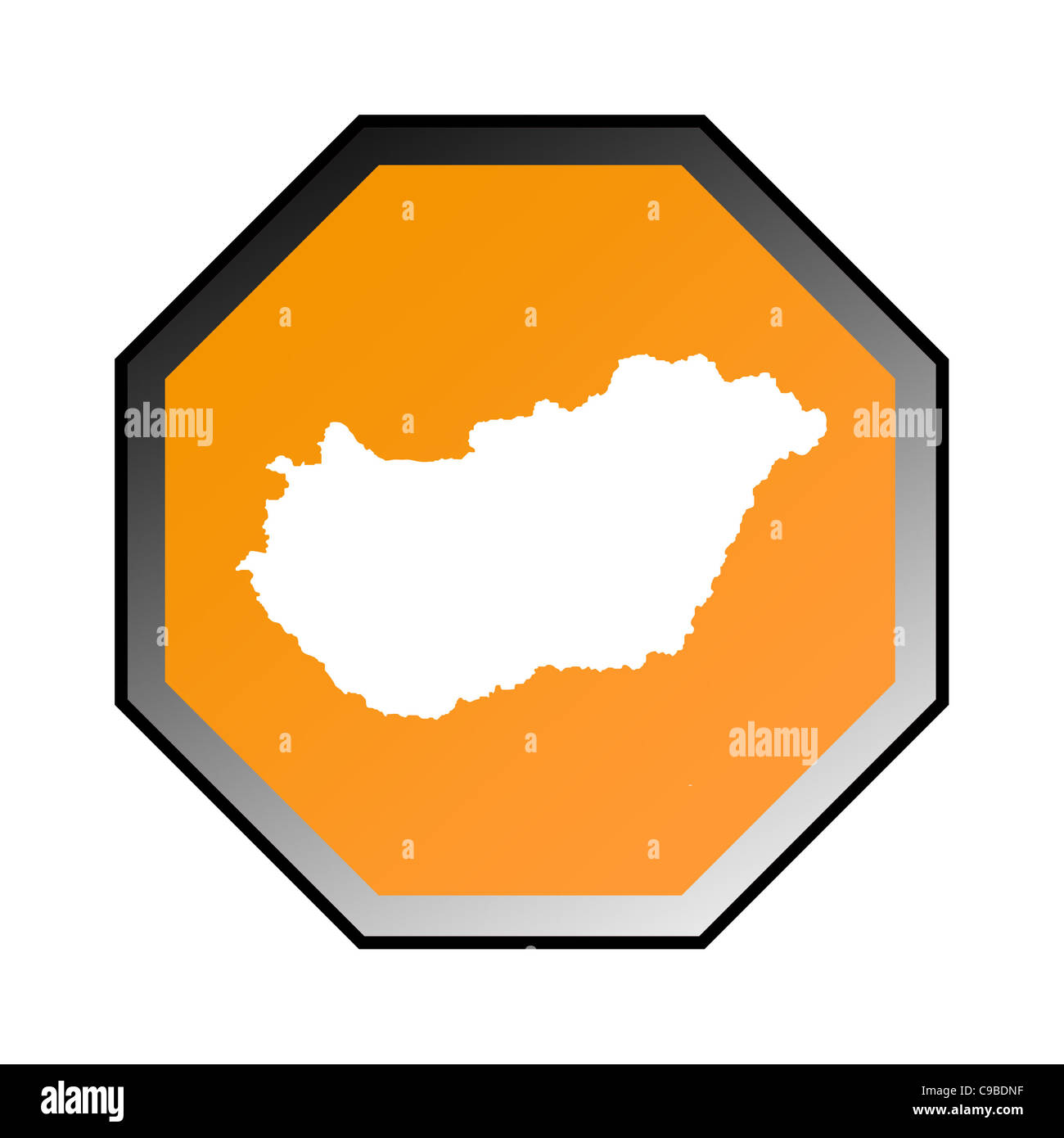 Hungary road sign isolated on a white background Stock Photo - Alamy