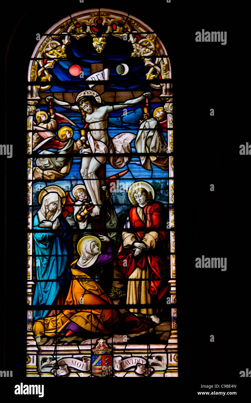 Nativity on a church window hi-res stock photography and images - Alamy