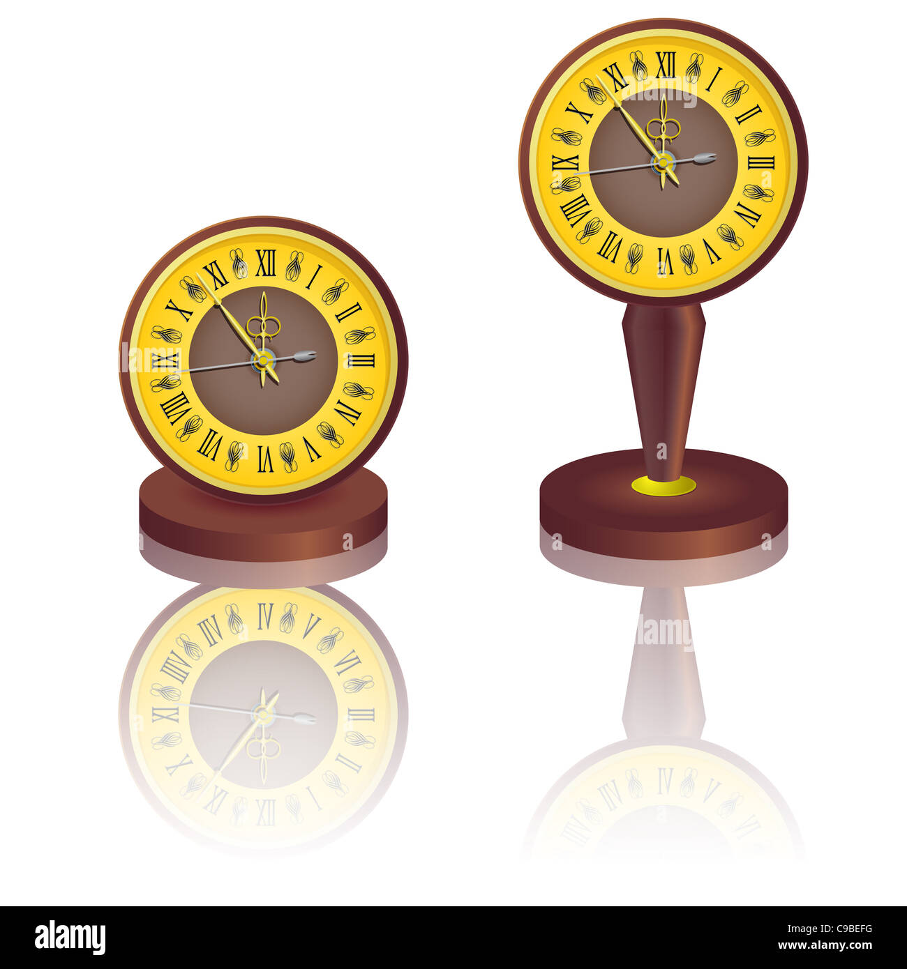 The vintage clock shortly before midnight. vector Stock Photo - Alamy