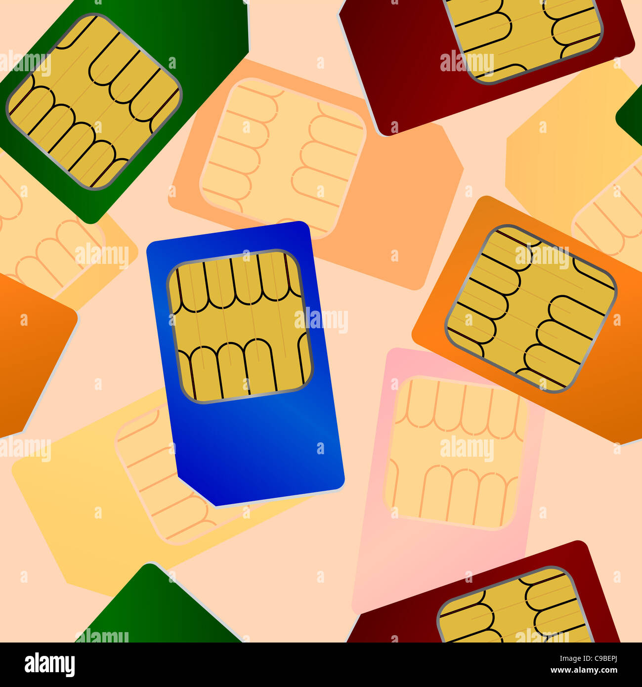 Sim card. Seamless wallpaper Stock Photo - Alamy