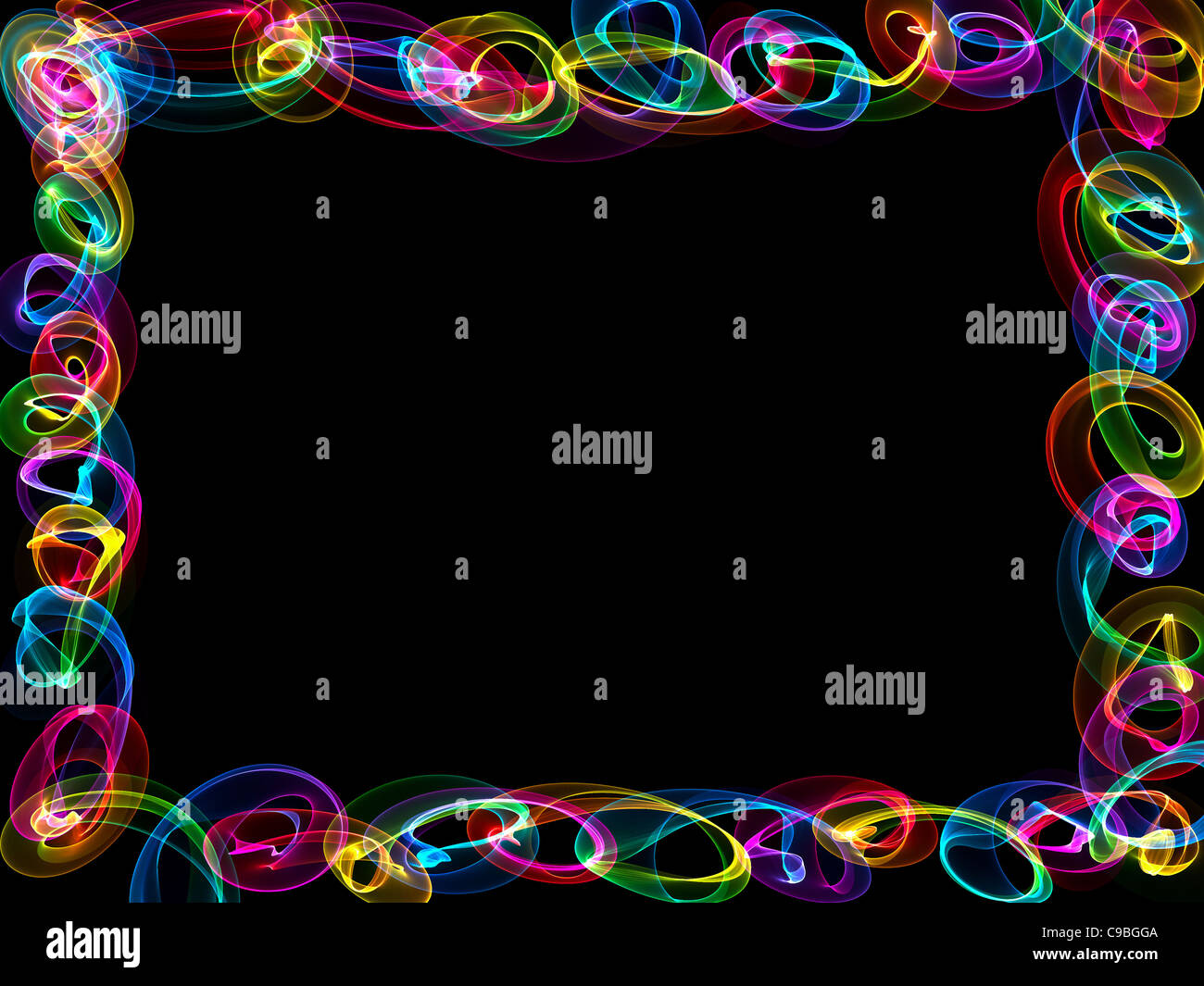 Abstract frame on a black background Stock Photo - Alamy