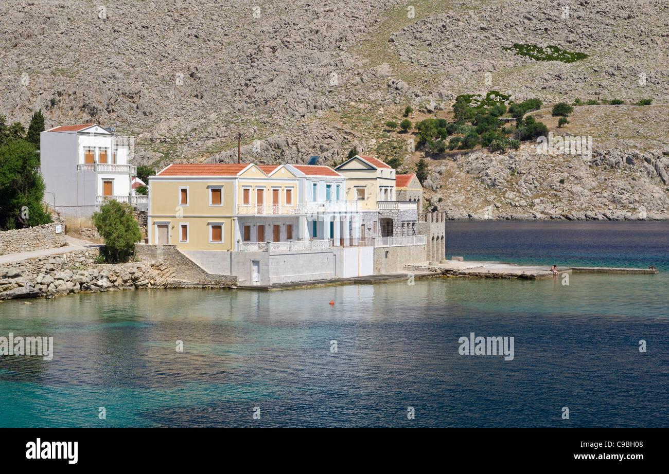 Symi Island coastal views from the road to Emborios, Greece Stock Photo ...