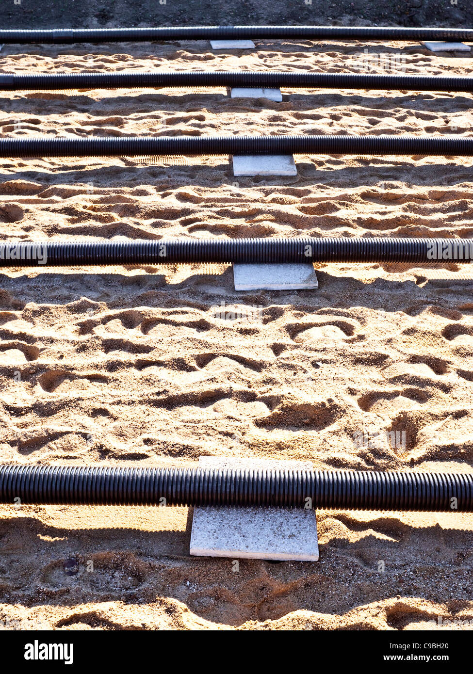 Newly constructed ground-water drainage system - France Stock Photo - Alamy